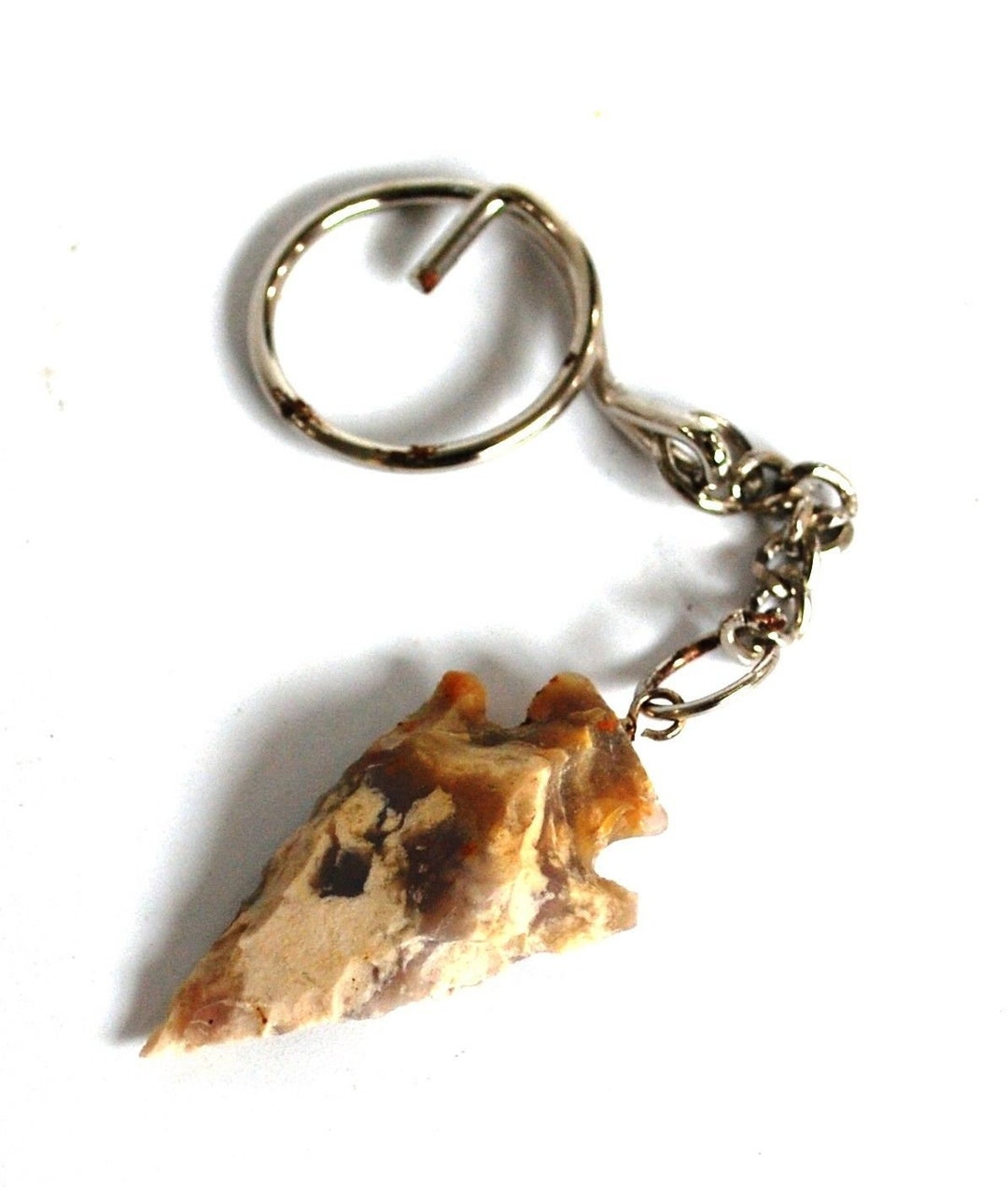 Raw Agate Arrowhead Keyring Natural Crystal Stone - Stone for Healing ...