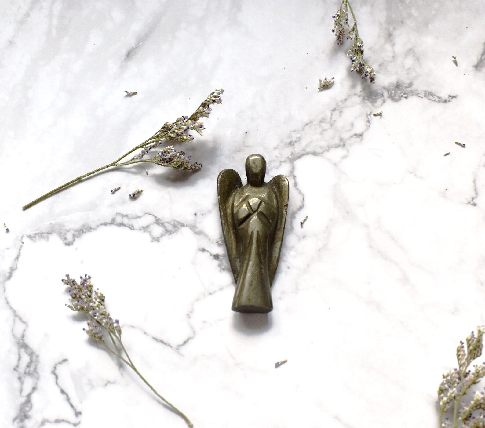 Golden Pyrite Crystal Guardian Angel Natural Statue Gemstone - Etsy