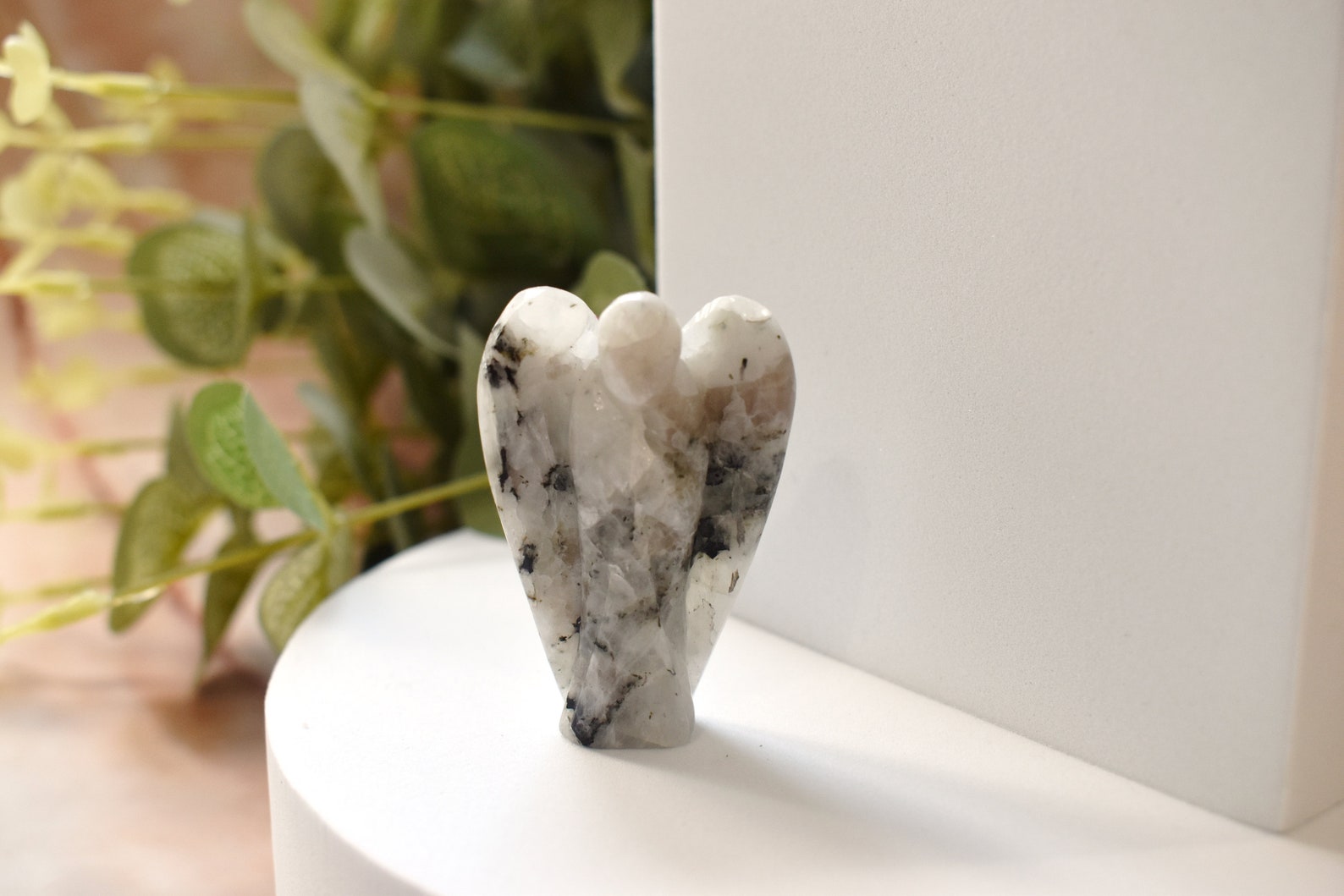 Rainbow Moonstone Crystal Guardian Angel Natural Statue - Etsy