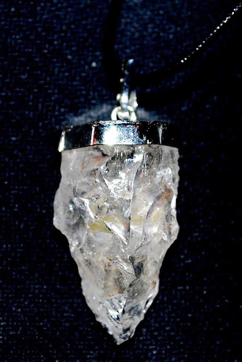 Raw Clear Quartz Pendant Necklace Natural Crystal Stone - Stone of ...