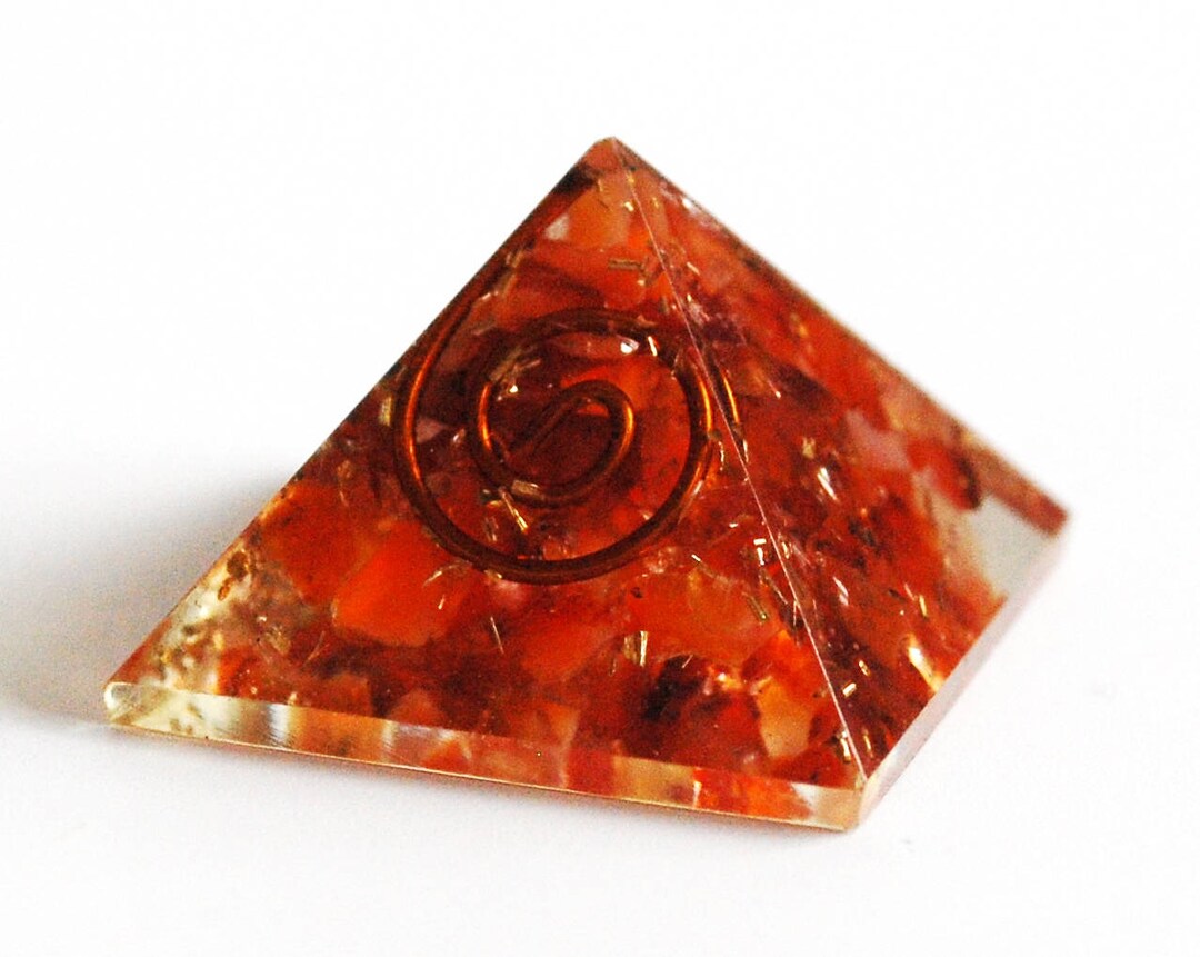 Red / Orange Carnelian Crystal Orgone Pyramid Gift Stone of Vitality - Etsy