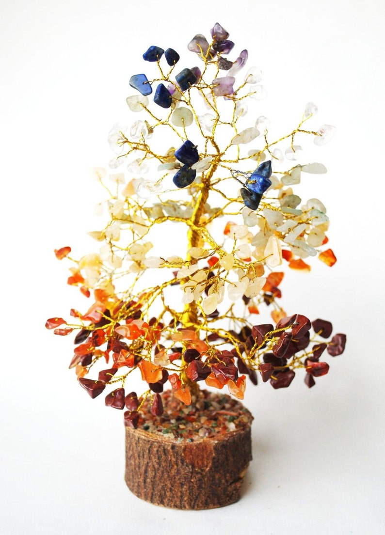 Chakra Tree Crafted With Seven Different Crystal Chips - Etsy UK