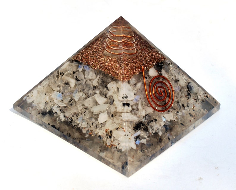 Large Rainbow Moonstone Orgone Pyramid Orgonite Crystal | Etsy