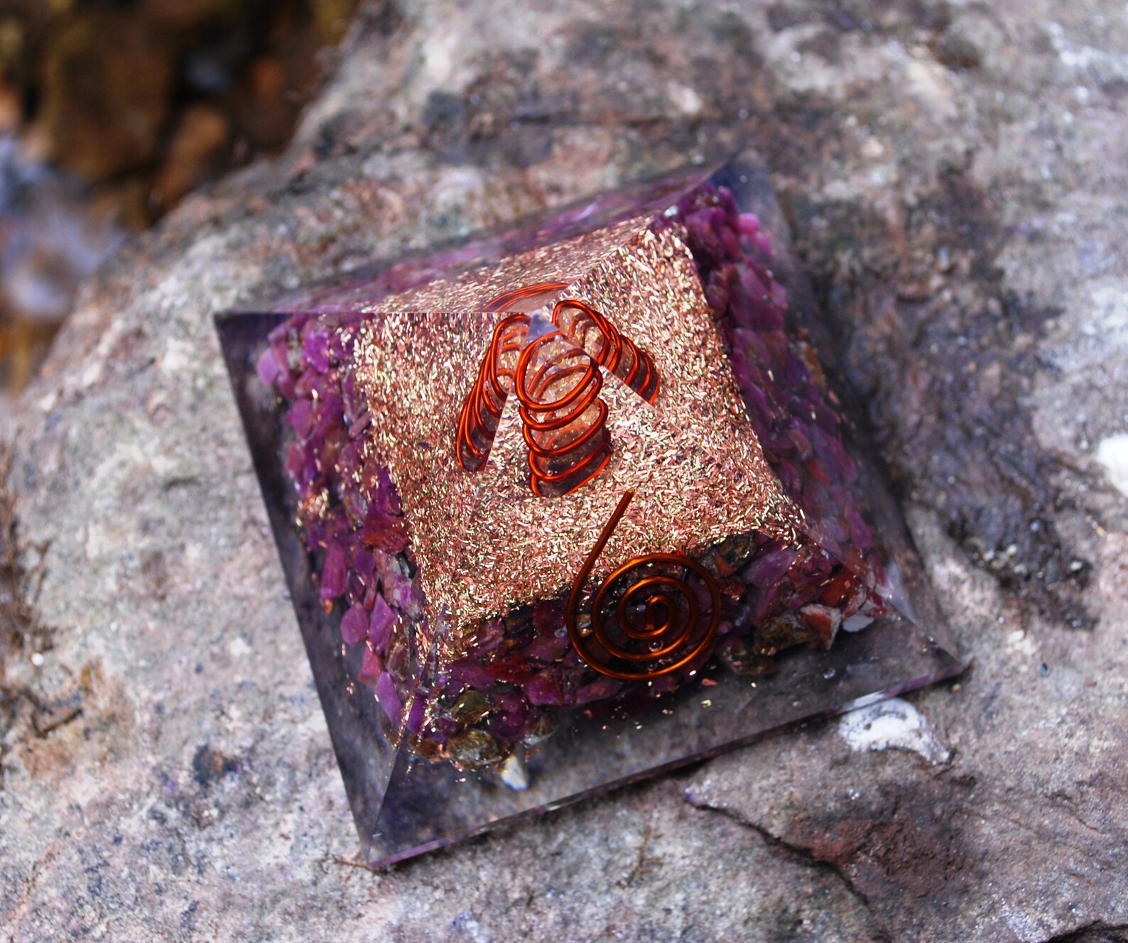 Large Ruby Orgone Pyramid Orgonite Gemstone Stone of Courage - Etsy