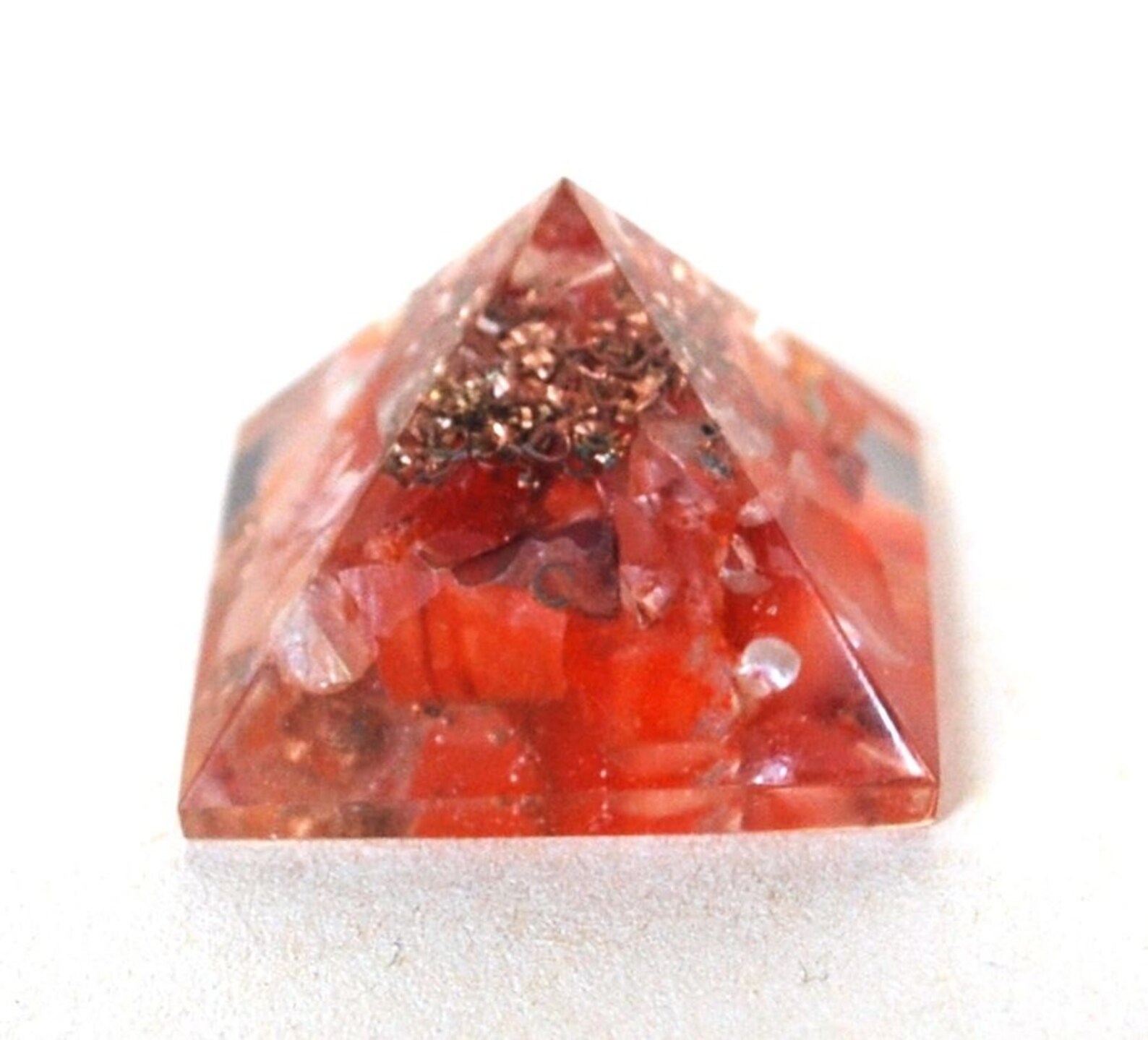 Red / Orange Carnelian Crystal Orgone Pyramid Gift Stone of - Etsy