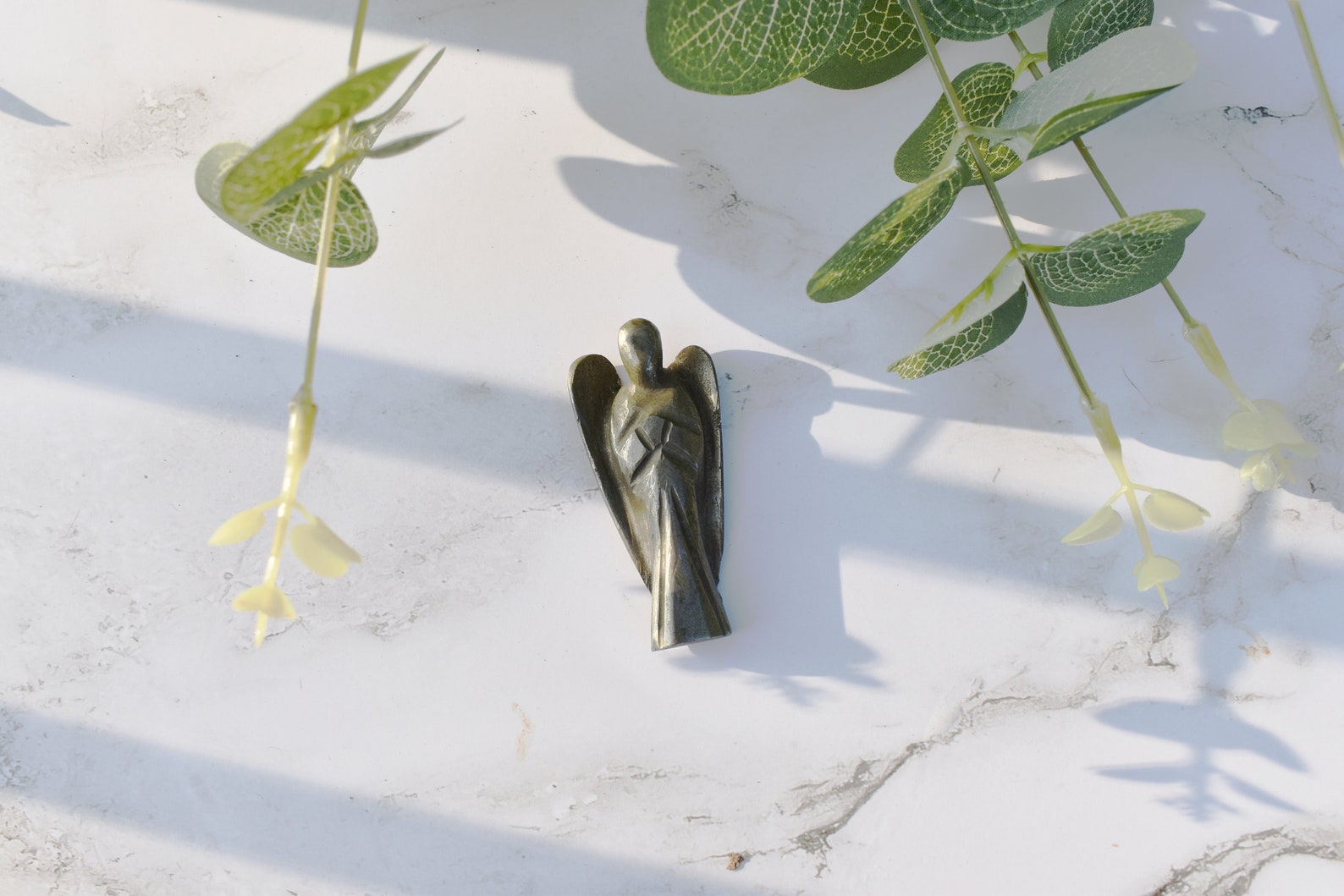 Golden Pyrite Crystal Guardian Angel Natural Statue Gemstone - Etsy