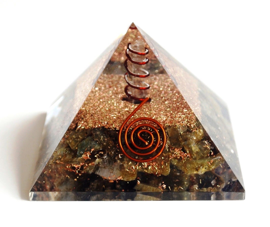 Beautiful Large Orgone Pyramid With Natural Labradorite Crystal Chips ...