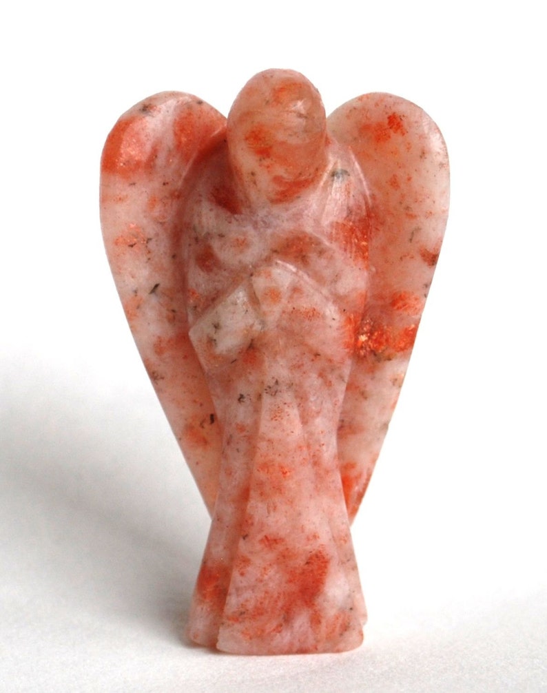 Genuine Sunstone Crystal Guardian Angel Natural Carved Statue - Etsy