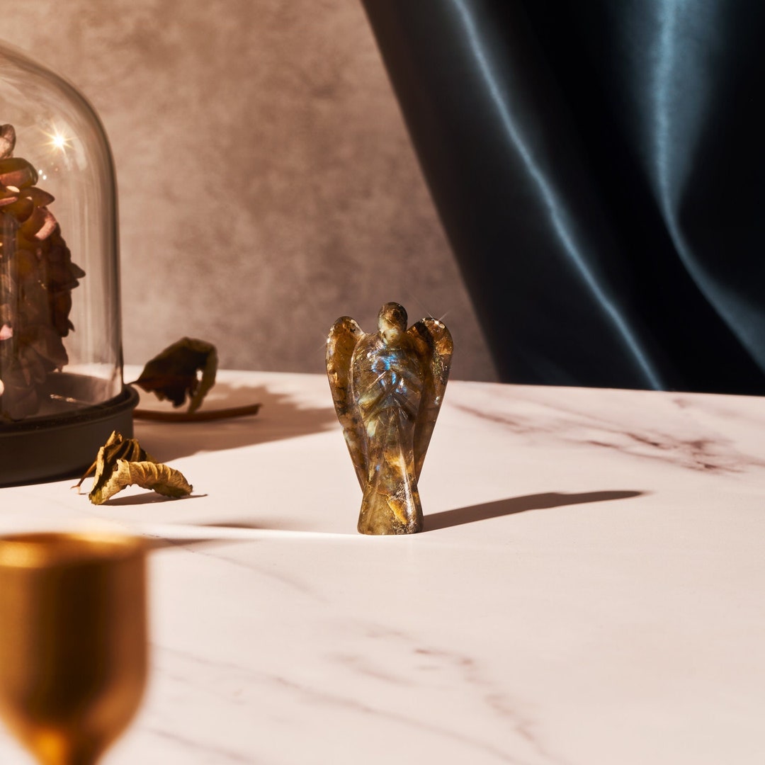 Labradorite Crystal Guardian Angel Stone Natural Statue Carved Gift ...