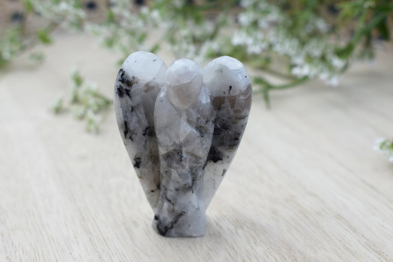 Rainbow Moonstone Crystal Guardian Angel Natural Statue - Etsy