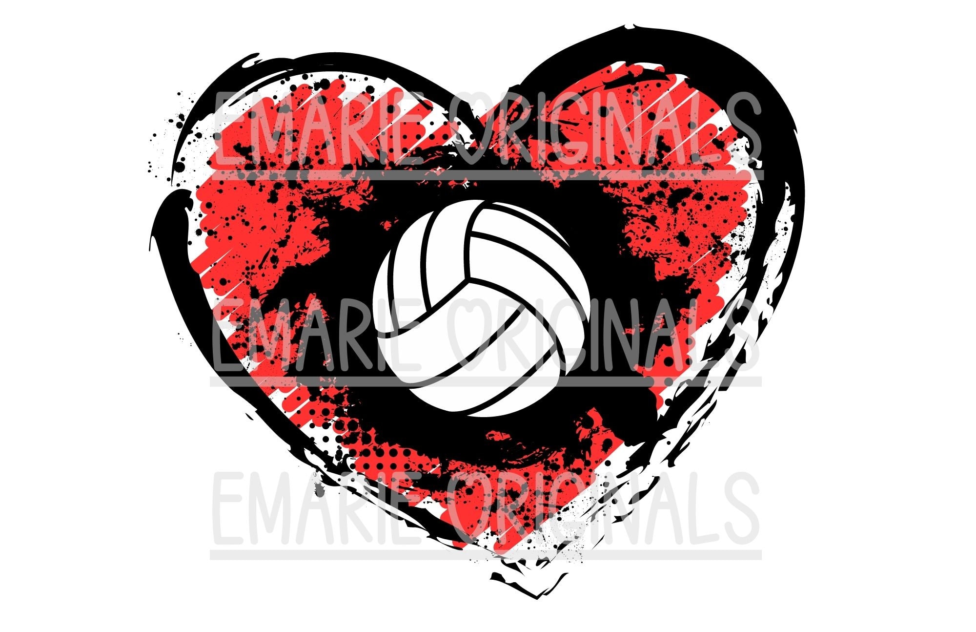 Volleyball Paint Splatter - Red PNG/JPEG File - Etsy