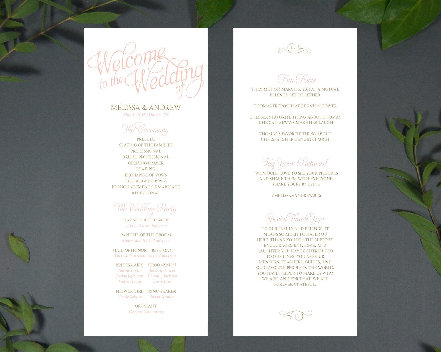 Classic & Elegant Wedding Program, Prints sold in Sets of 25 or ...
