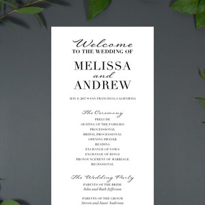 Black Tie Wedding Program, Prints (sold in Sets of 25) or Printable ...