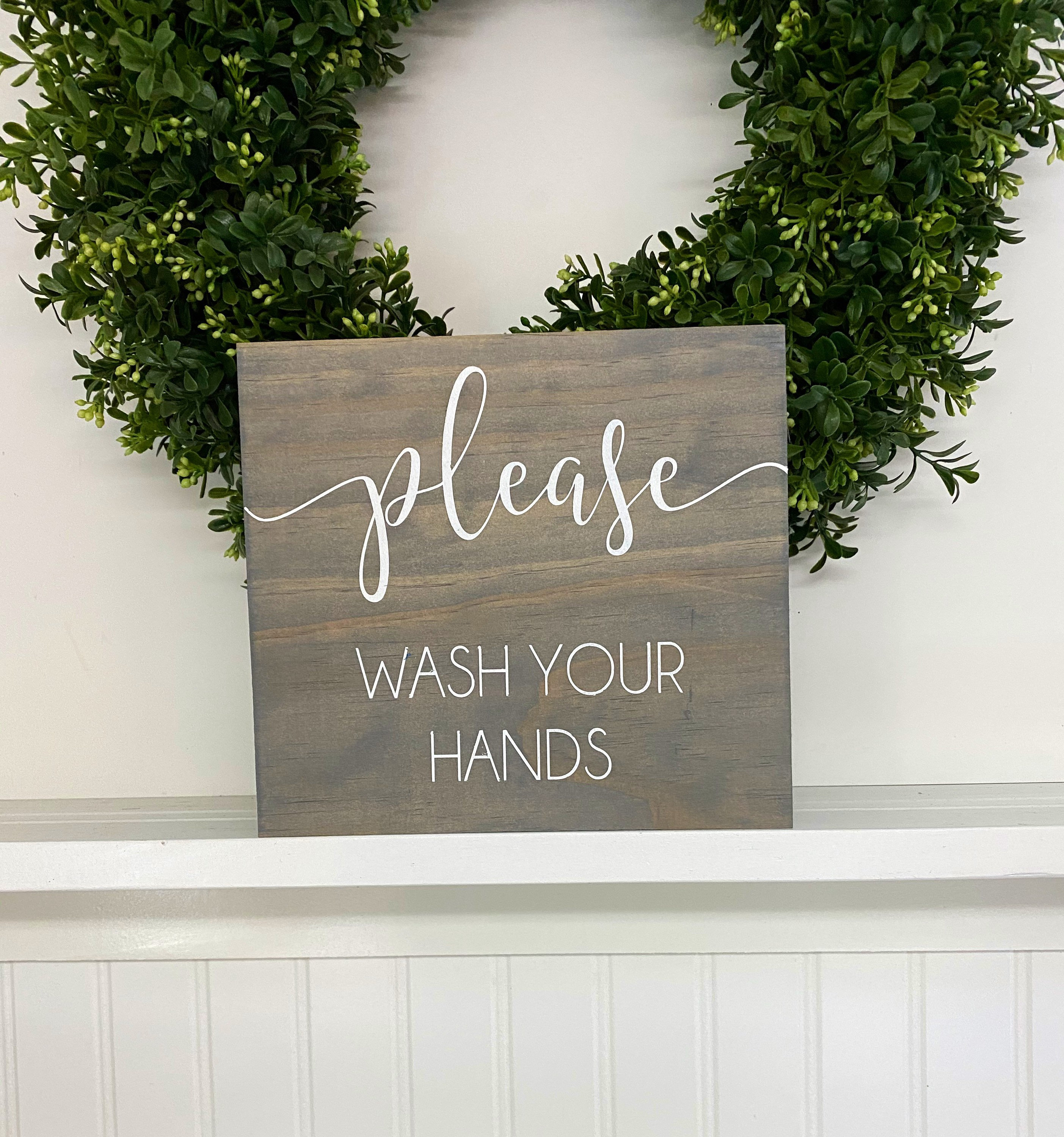 Wash Your Hands Sign, Bathroom Wall Decor, Kids Wall Restroom Art, Wood ...