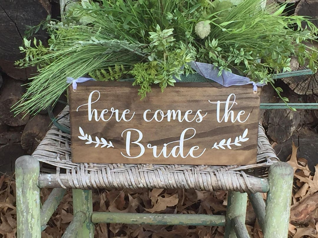 Here Comes the Bride Sign - Flower Girl Sign - Ring Bearer Sign - Here ...