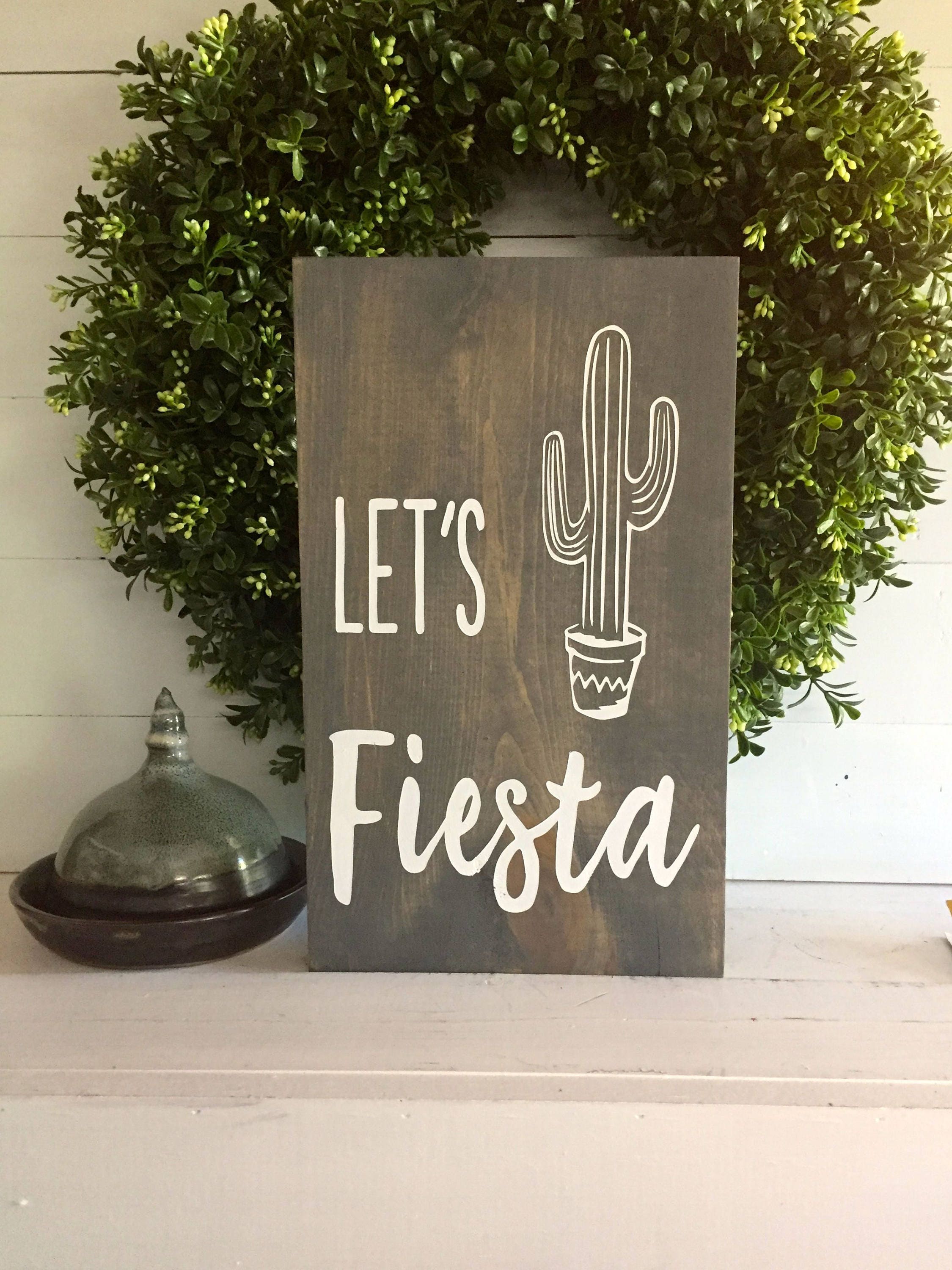 Lets Fiesta - Lets Fiesta Sign - Fiesta Decorations - Wedding Taco Bar ...