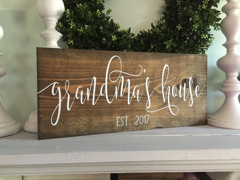 Grandmas House Wood Sign, Gift for Grandma, Pregnancy Reveal, Grandma ...