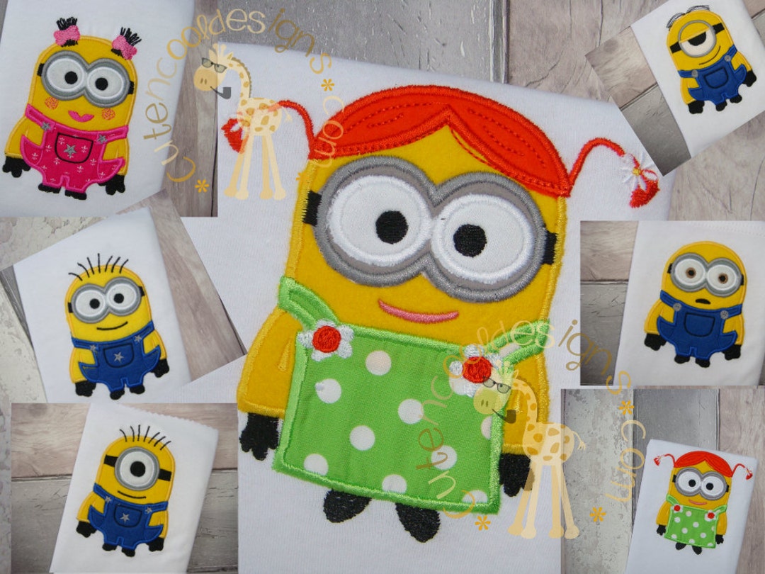 4x4 ALL 6 Minions Machine Embroidery Design Files in 8 Formats ...