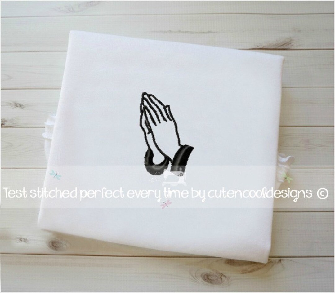 MINI Tiny Praying Hands Machine Embroidery Design File, in 7 Formats ...