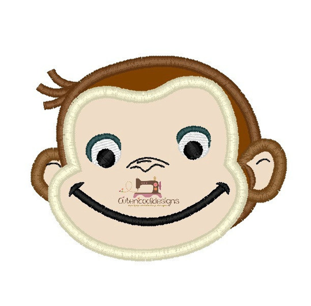 Curious George Applique Embroidery Design File in 6 Formats Instant ...