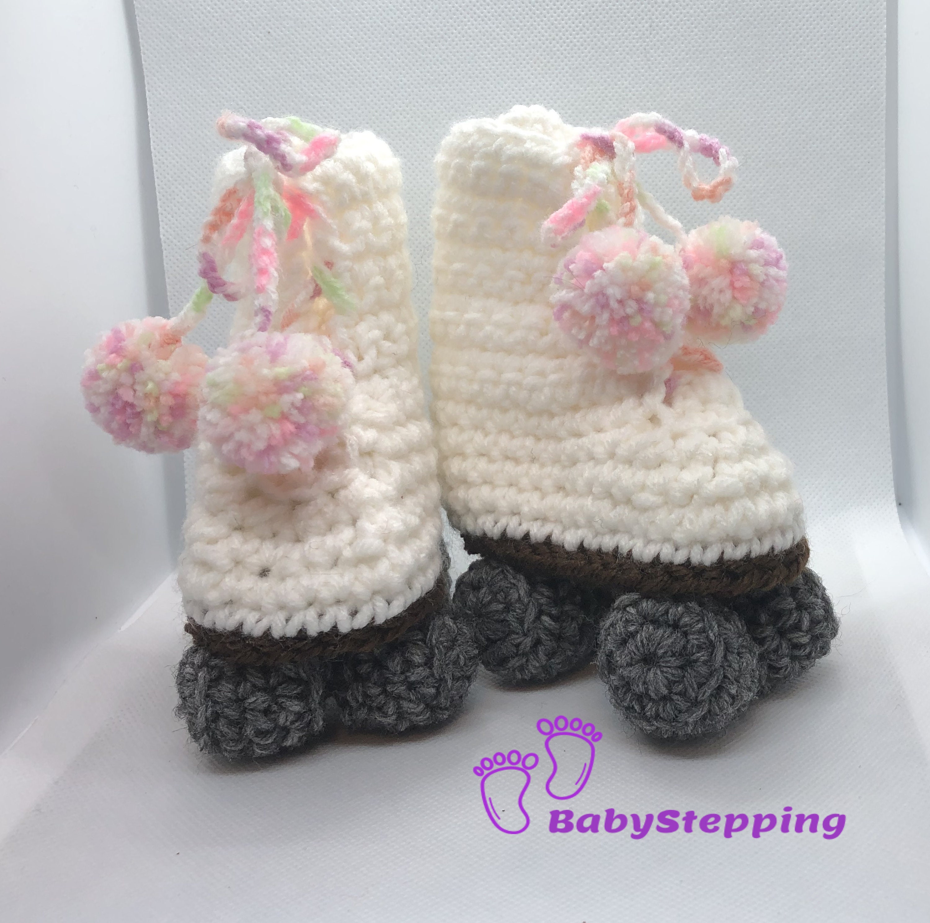 Roller Skate Style Baby Booties - Pastel Collection - Etsy