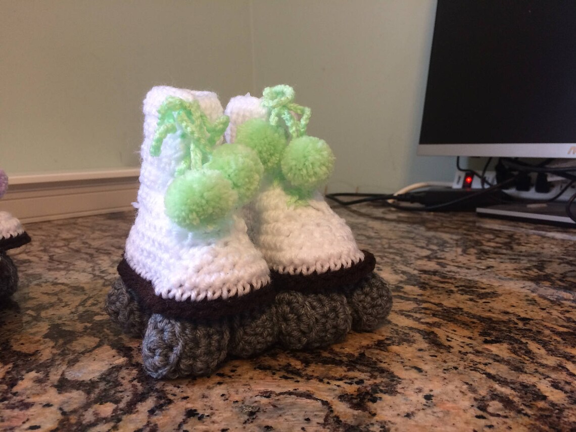 Roller Skate Style Baby Booties Pastel Collection - Etsy