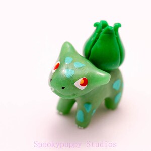 Cute polymer clay Bulbasaur pokemon desk sitter figure friend | Etsy