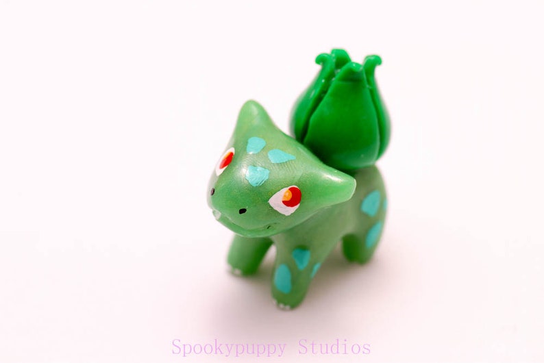 Cute polymer clay Bulbasaur pokemon desk sitter figure friend | Etsy
