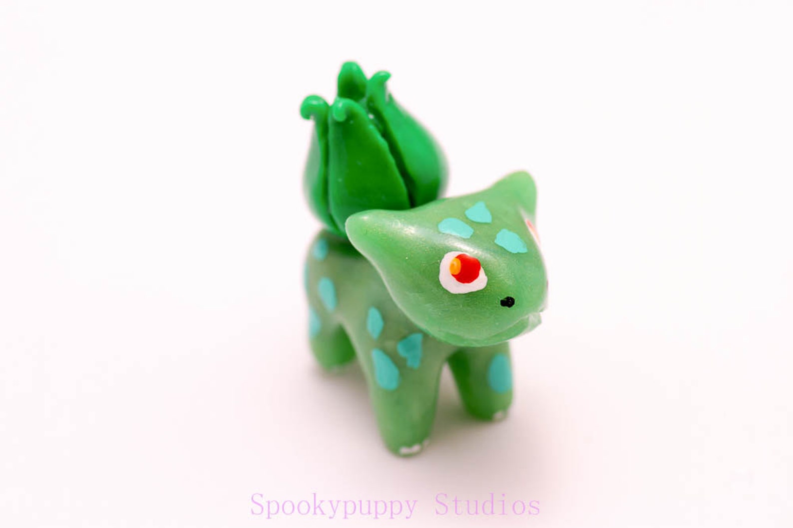 Cute polymer clay Bulbasaur pokemon desk sitter figure friend | Etsy