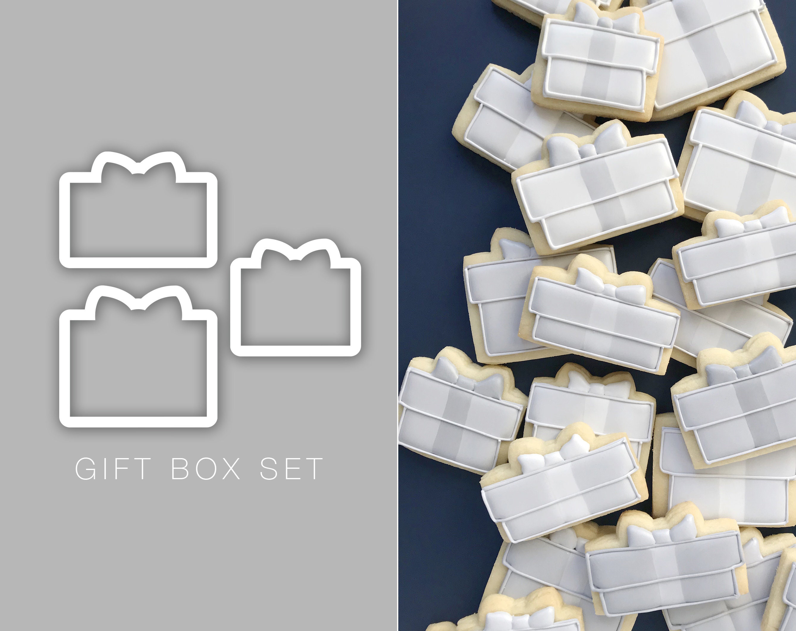 Gift Box Cookie Cutters Set of 3 | Etsy