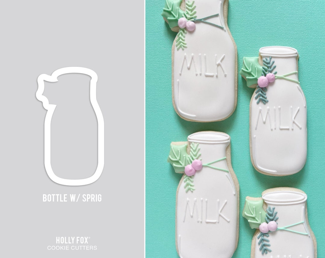 Milk Bottle With Sprig Cookie Cutter - Etsy