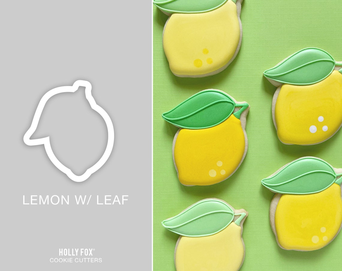 Lemon W/ Leaf Cookie Cutter - Etsy