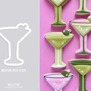 Martini With Olive Cookie Cutter - Etsy