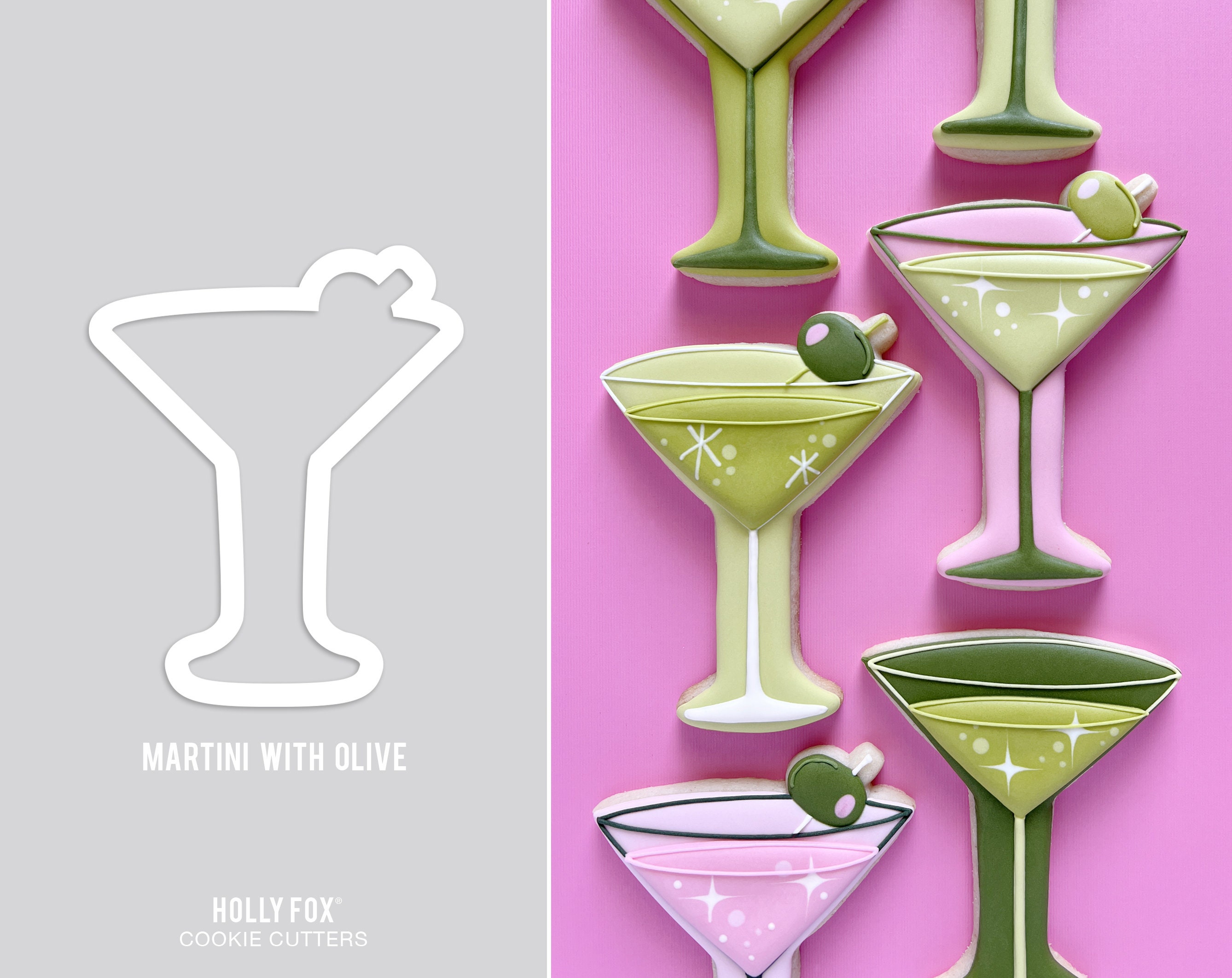 Martini With Olive Cookie Cutter - Etsy