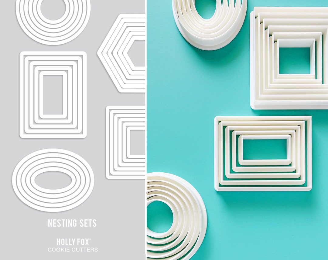 Nesting Cookie Cutter Sets, Hexagon, Square, Circle, Rectangle, Oval - Etsy