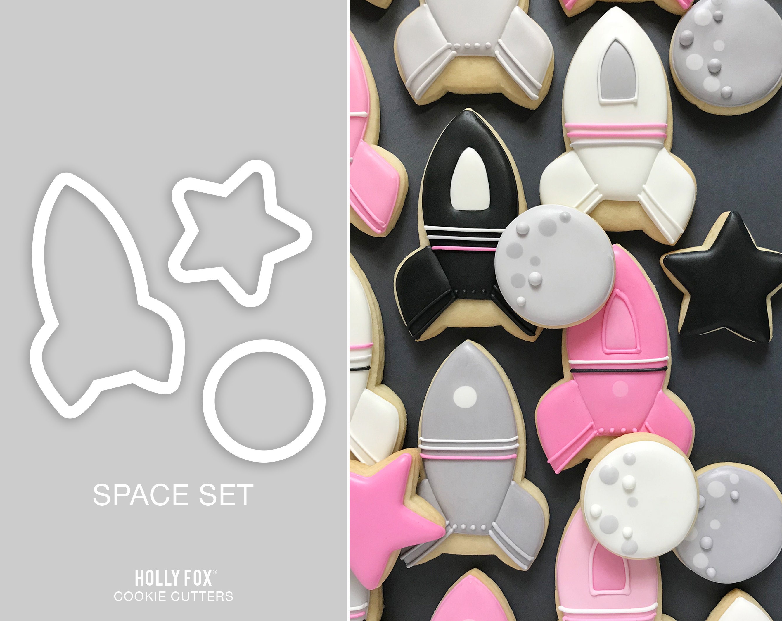 Space Set Cookie Cutters Set of 3 - Etsy