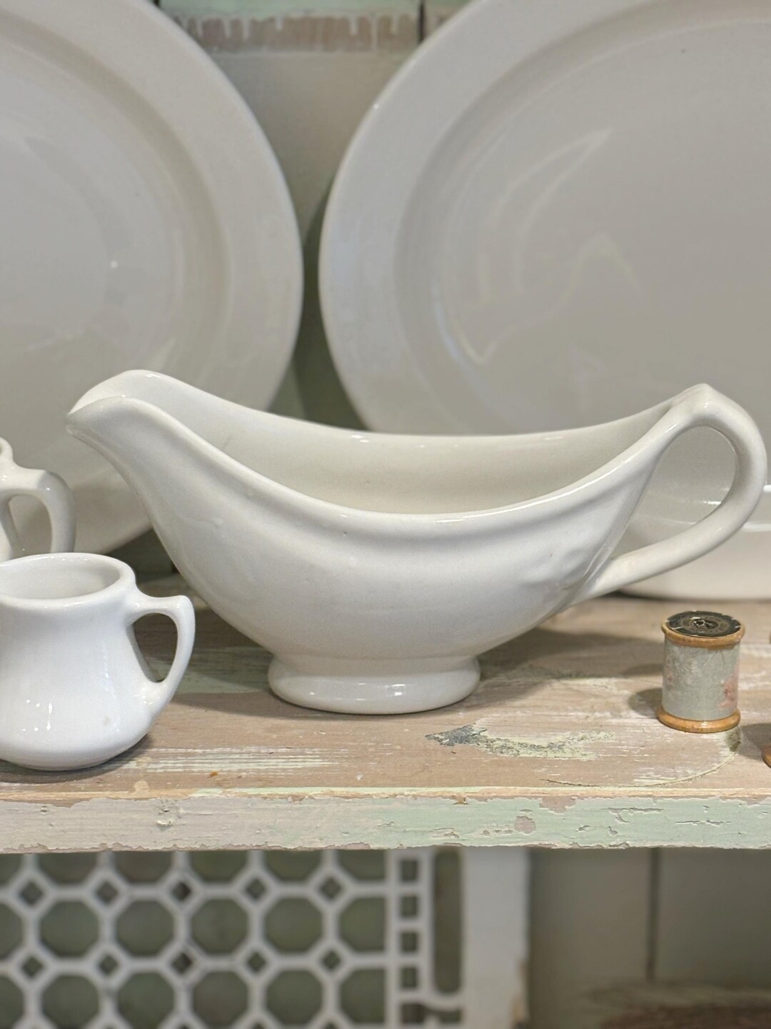 IRONSTONE GRAVY BOAT Chunky Vintage Ironstone, American Tepco ...