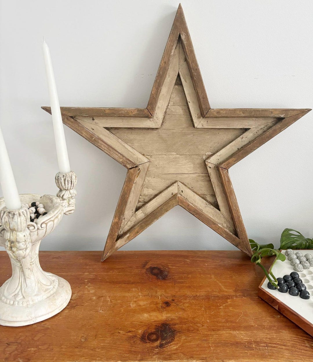 RUSTIC HANDMADE STAR for Wall or Table! • Large Vintage Barnwood Star ...