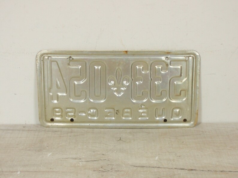 Vintage 1959 Quebec La Belle Province License Plate 533 054 - Etsy