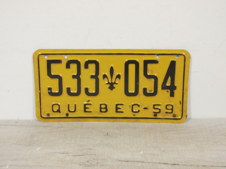 Vintage 1959 Quebec La Belle Province License Plate 533 054 - Etsy
