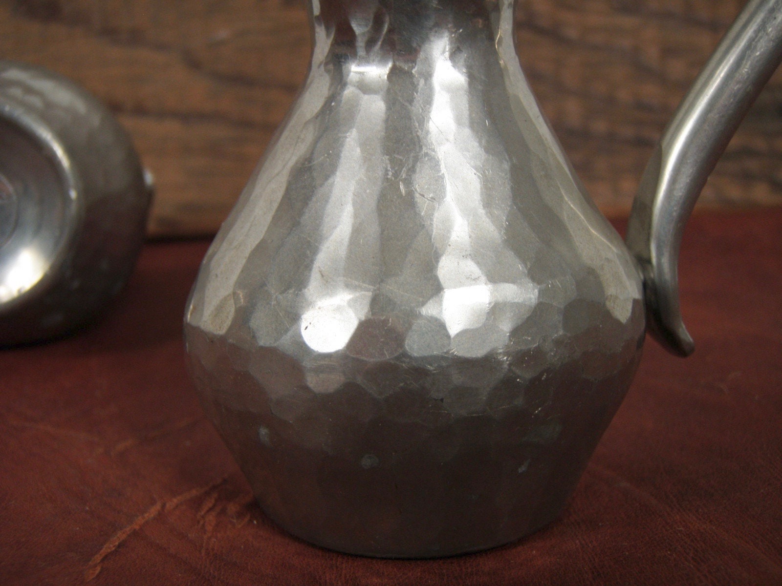 Set of 2 Vintage Etain Fin Mini Hammered Pewter Pitchers Signed - FREE ...