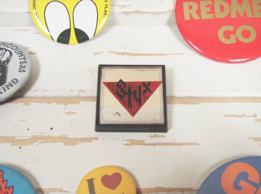 Vintage Styx Mirror Pin Back Button 1970s Era Rock Band Memorabilia ...