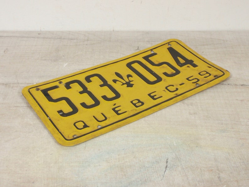 Vintage 1959 Quebec La Belle Province License Plate 533 054 - Etsy