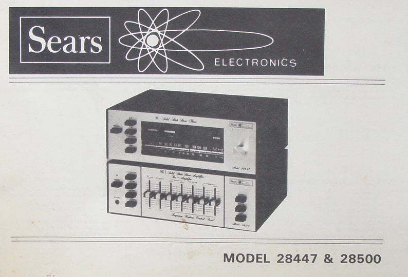 Sears Stereo Tuner 28447 & Amplifier 28500 Original Manual - Etsy