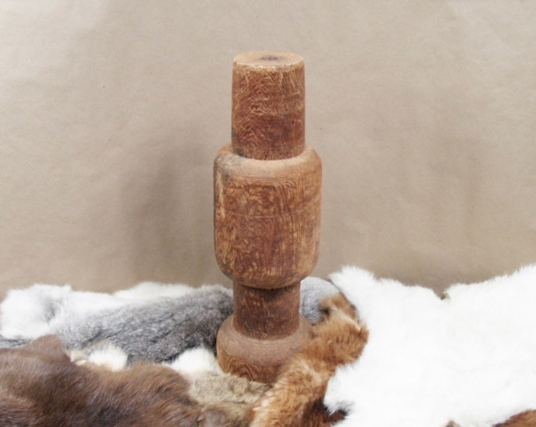Vintage Wooden Fur Muff Block Form - Rustic Hand Made Primitive ...