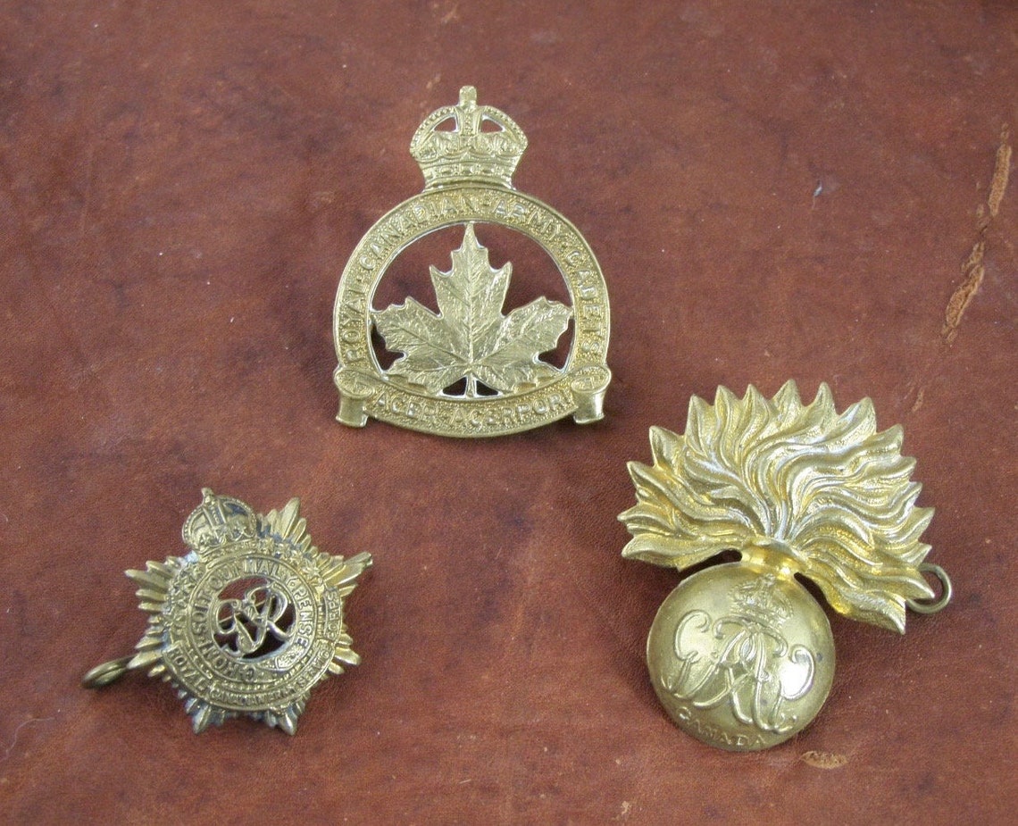 Set of 9 Vintage Canadian Armed Forces Cap Badges Cameron | Etsy