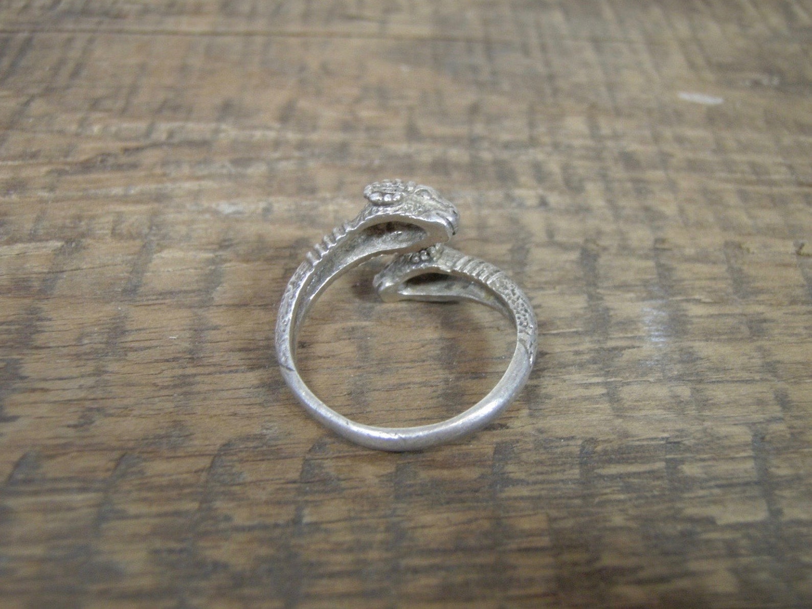 Vintage Sterling Silver Double Rams Head Ring Size 7 1/4 - 8 1/2 ...