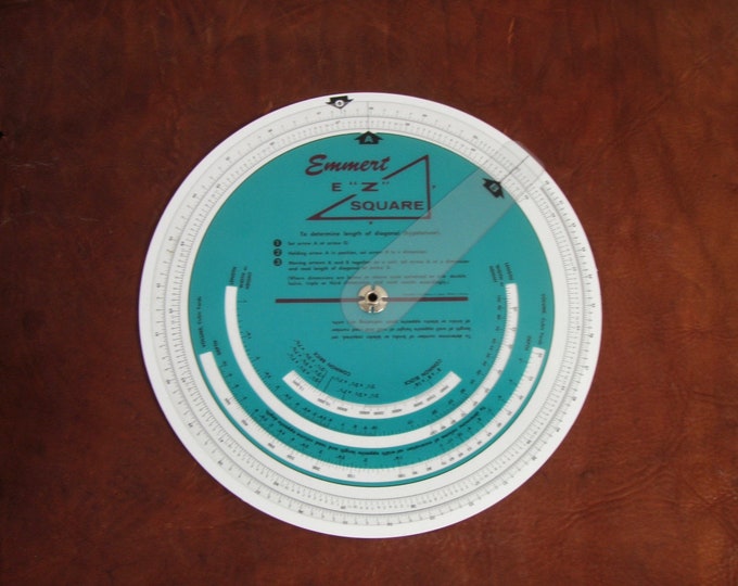1960s Era Emmert E Z Square Concrete Masonry Disc Style Slide Rule ...