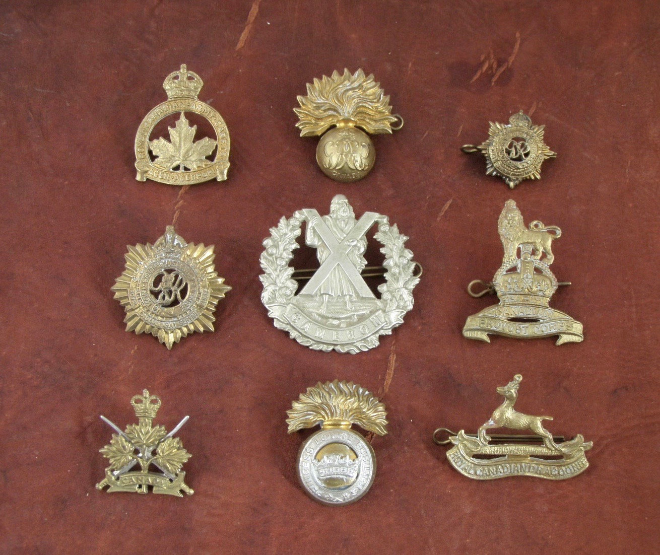 Set of 9 Vintage Canadian Armed Forces Cap Badges Cameron | Etsy