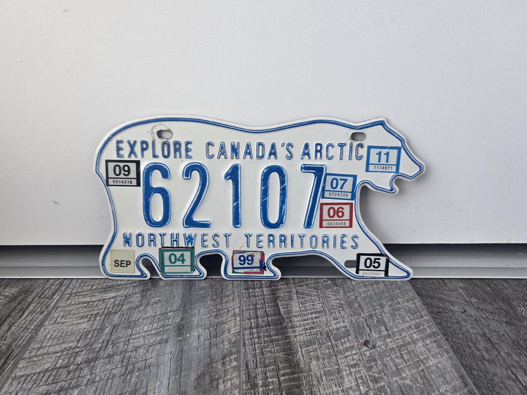 Vintage Northwest Territories Rustic Polar Bear License Plate NWT ...